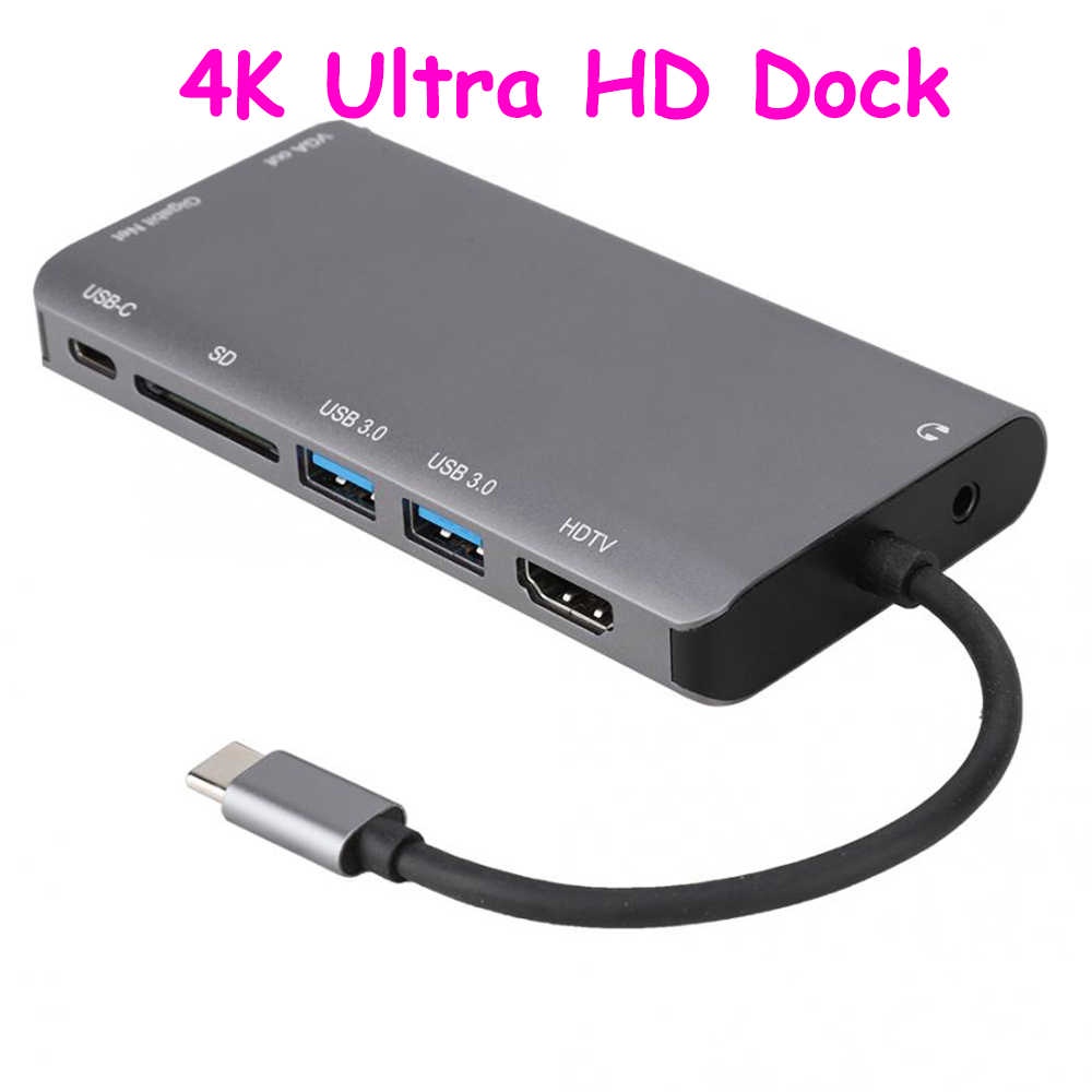 Hub Docking Station Usb C 8 Em 1 Multi Portas | Shopee Brasil