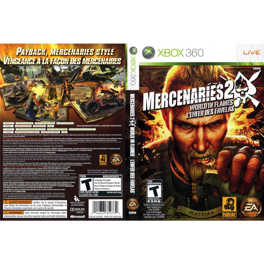 Mercenaries 2 P/ XBOX360 (LTU/LT/JTAG/RGH) | Shopee Brasil