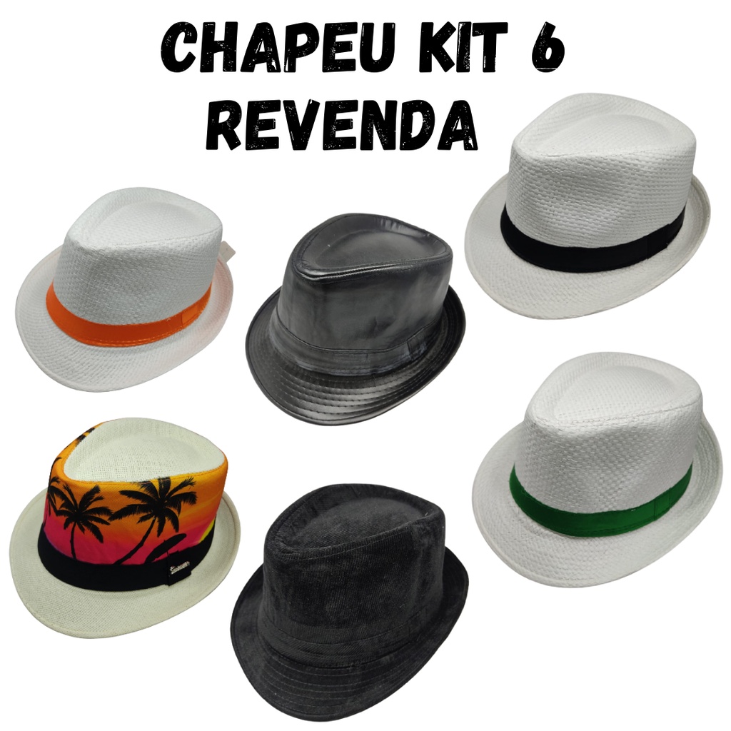 Malandrinho Kit 6 Chapeu Samba Pagodeiro Festa Revenda Variedades Culto