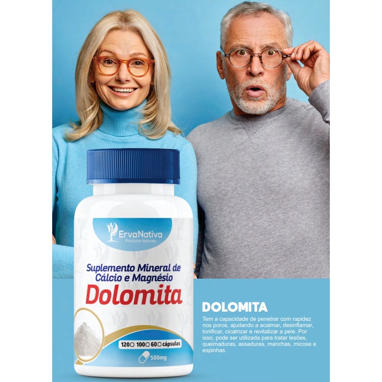 Dolomita 100 Cápsulas | Shopee Brasil