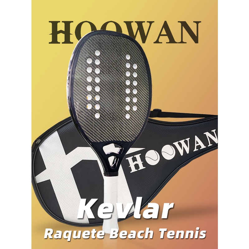 HOOWAN BLACKSHARK Kevlar 3K Carbon Fibra Raquete De Beach Tennis ...