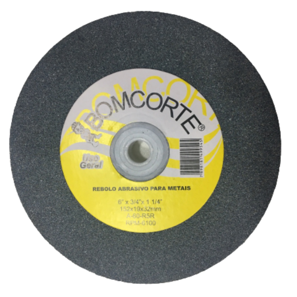 Rebolo Abrasivo P/esmeril 6x3/4x1.1/4mm Grão 60 152x19x32 | Shopee Brasil