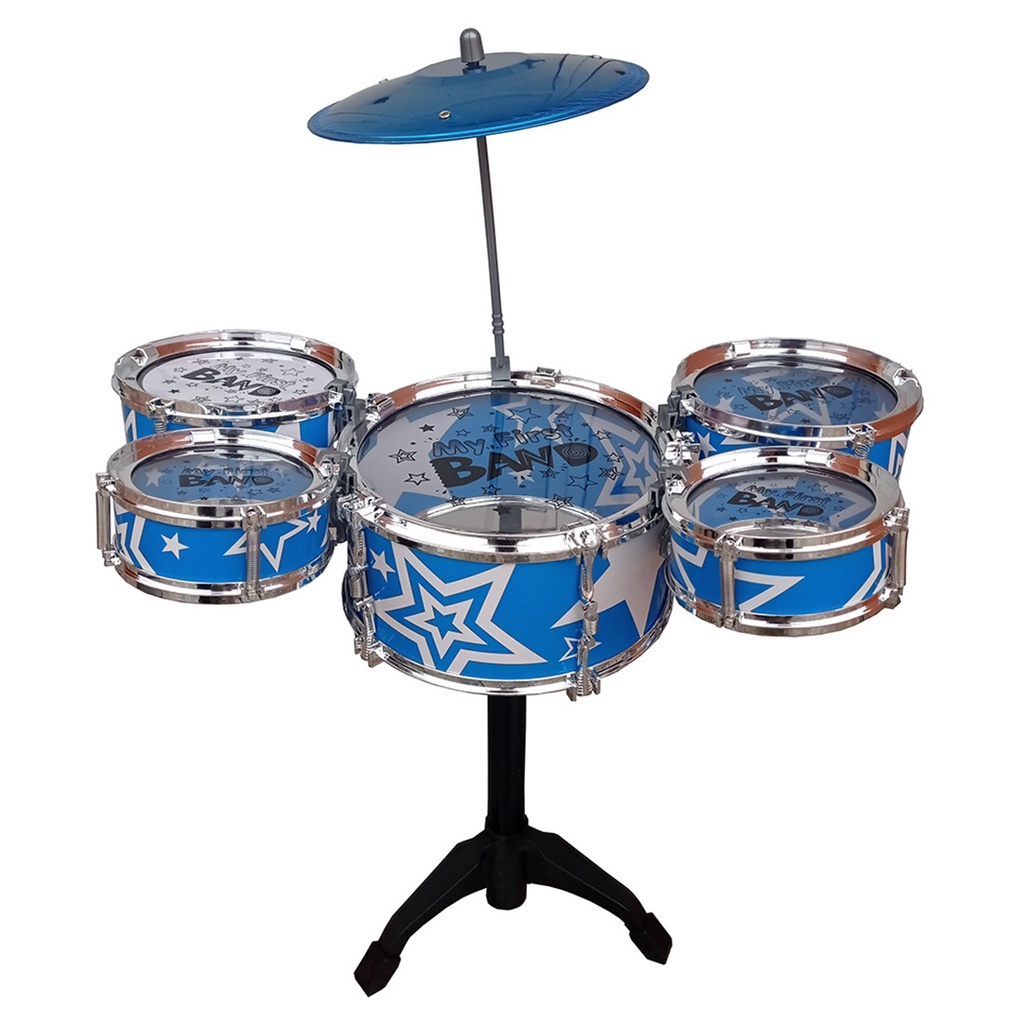 Mini Bateria Infantil Musical 5 Tambores Com Banco | Shopee Brasil
