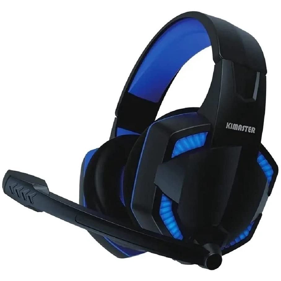 HEADSET GAMER AZUL PRETO / MICROFONE K600AZ KIMASTER P2 CONFORTAVEL ...