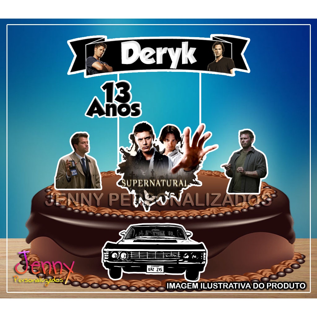 Topo Topper de Bolo Personalizado Supernatural | Shopee Brasil