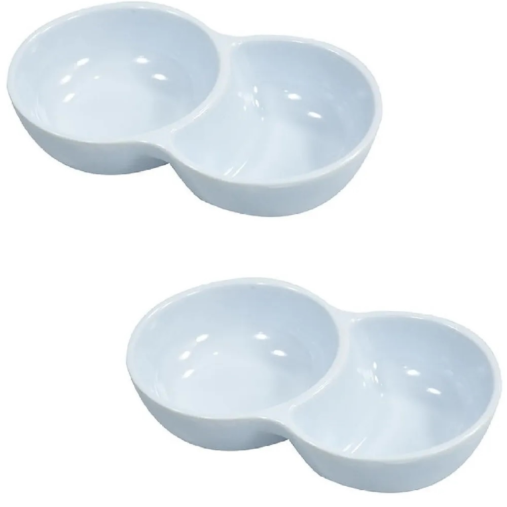 2 Petisqueira Bowl Duplo C/ 2 Potes Amendoim E Molhos 13cm | Shopee Brasil