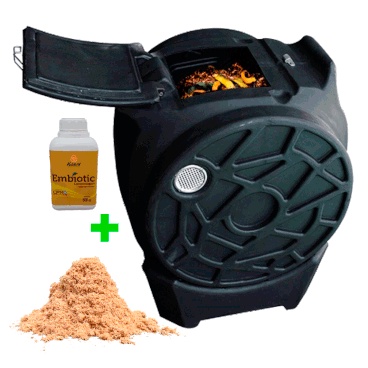 Composteira Rotativa Usare + Acelerador de Compostagem Embiotic 500 ml ...