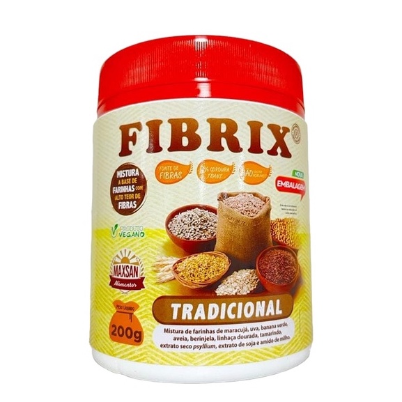 FIBRIX - Regulador Intestinal Vegano tradicional - 200g | Shopee Brasil