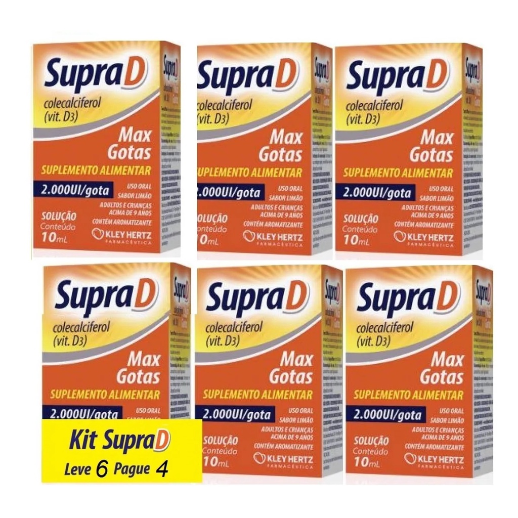 Vitamina Supra D Max 2000ui Por Gota 6x10ml Colicalcif Hertz ...