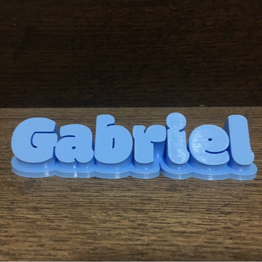 Nome Gabriel Impresso em 3D fonte Booble para decoração | Shopee Brasil