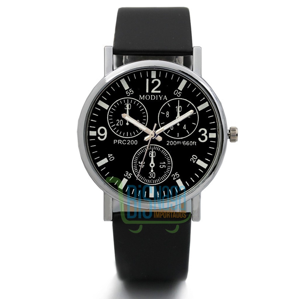 Relógio Masculino MODIYA Social Analógico Pulseira de Couro Preto ...