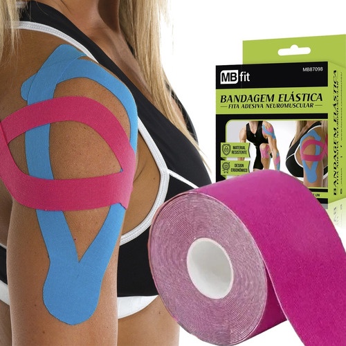 KIT 3 Taping Fita Adesiva 5mx5cm - MB FIT - Kinesio Fisioterapia Muscular Bandagem - Cor ...