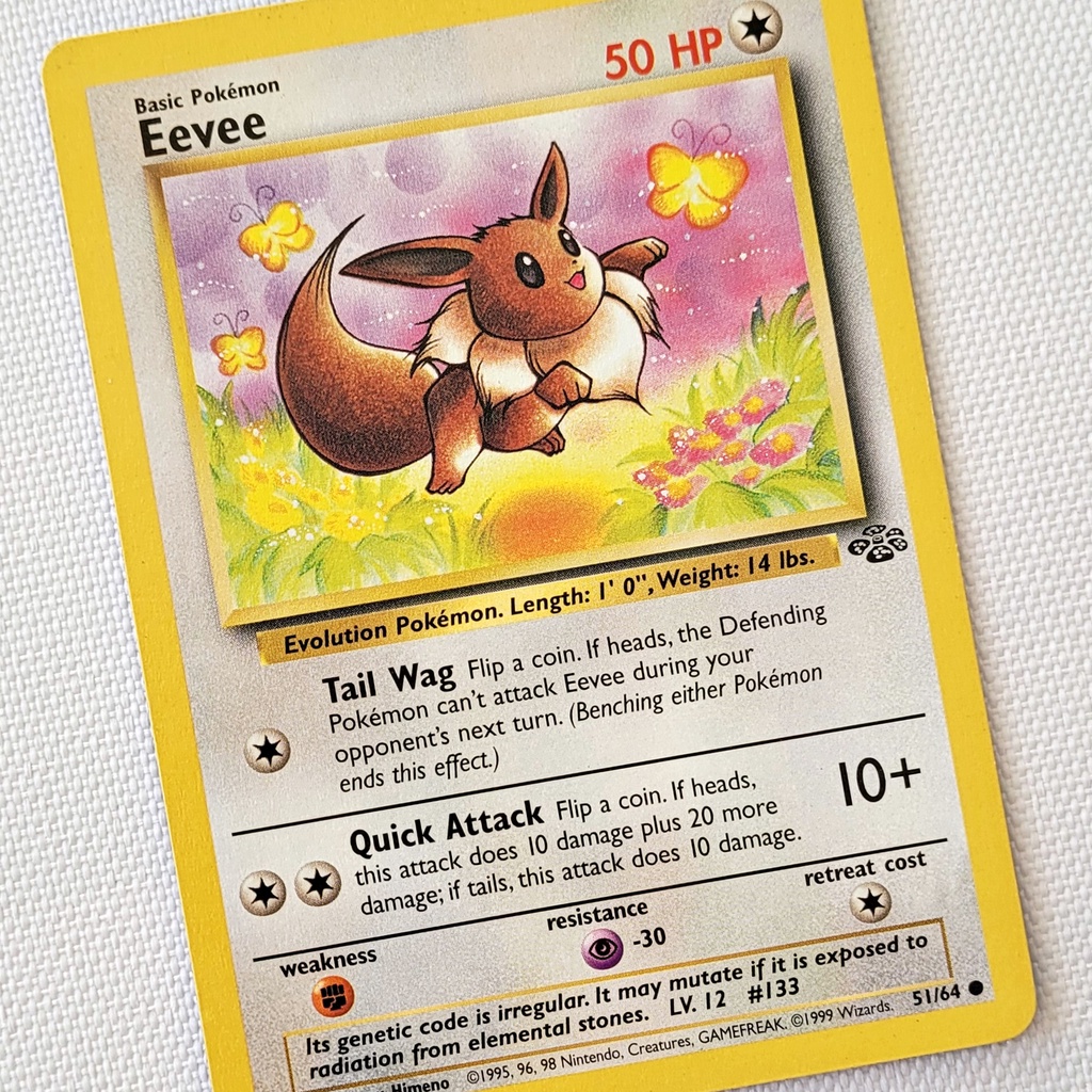 Carta Antiga Pokemon Eevee 51/64 Common Jungle Original Card | Shopee ...