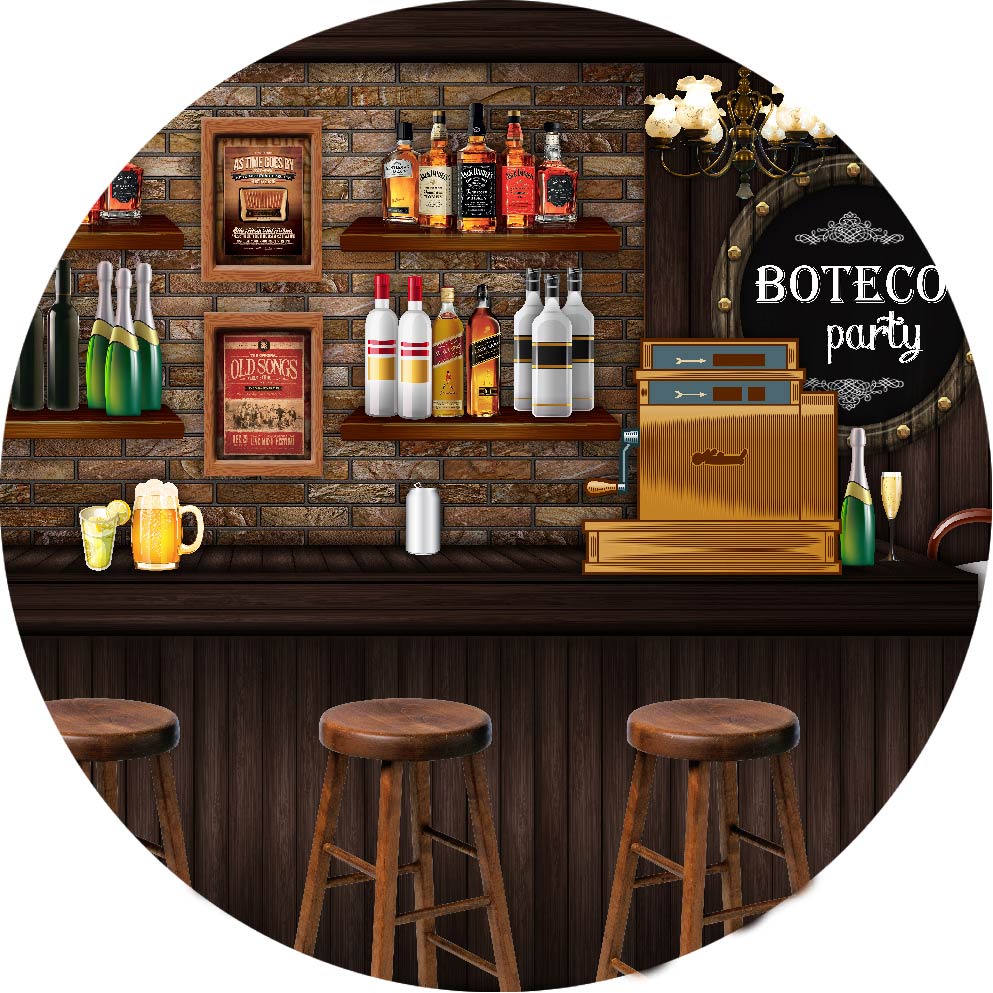 Painel De Festa Redondo Sublimado Em Tecido Tema Boteco | Shopee Brasil