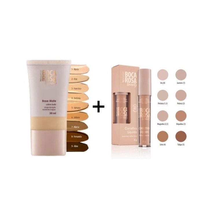 kit Base Boca rosa + Corretivo | Shopee Brasil
