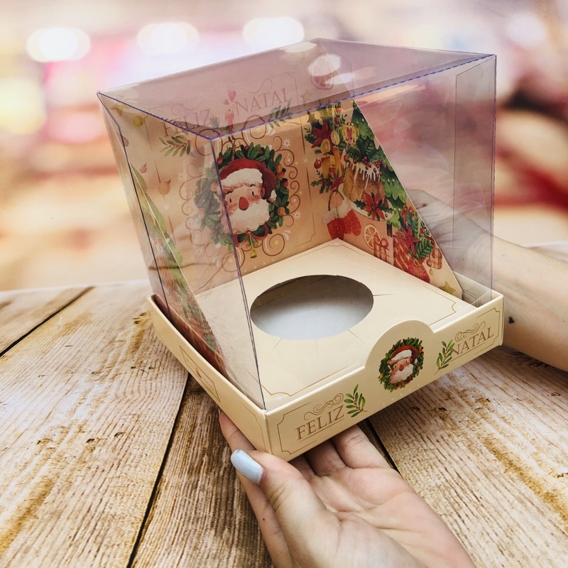 10 Caixas Para Panetone Chocotone Com Visor 250g Natal 2023 Cod 2288