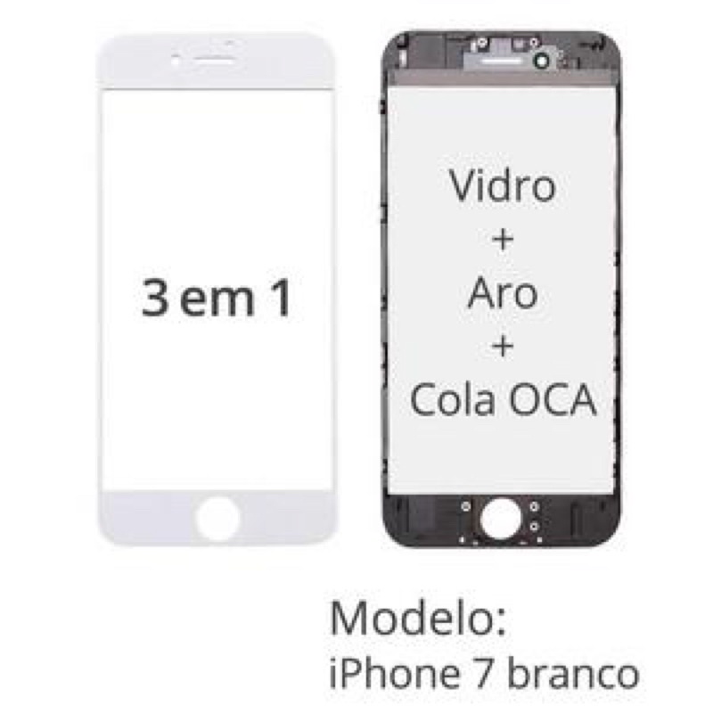 Tela de Vidro+Aro+Cola Iphone 7G | Shopee Brasil