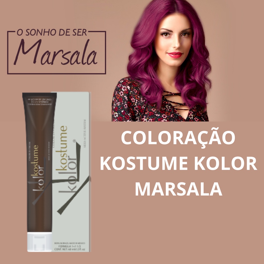 Coloração Kostume Kolor Marsala 60g | Shopee Brasil