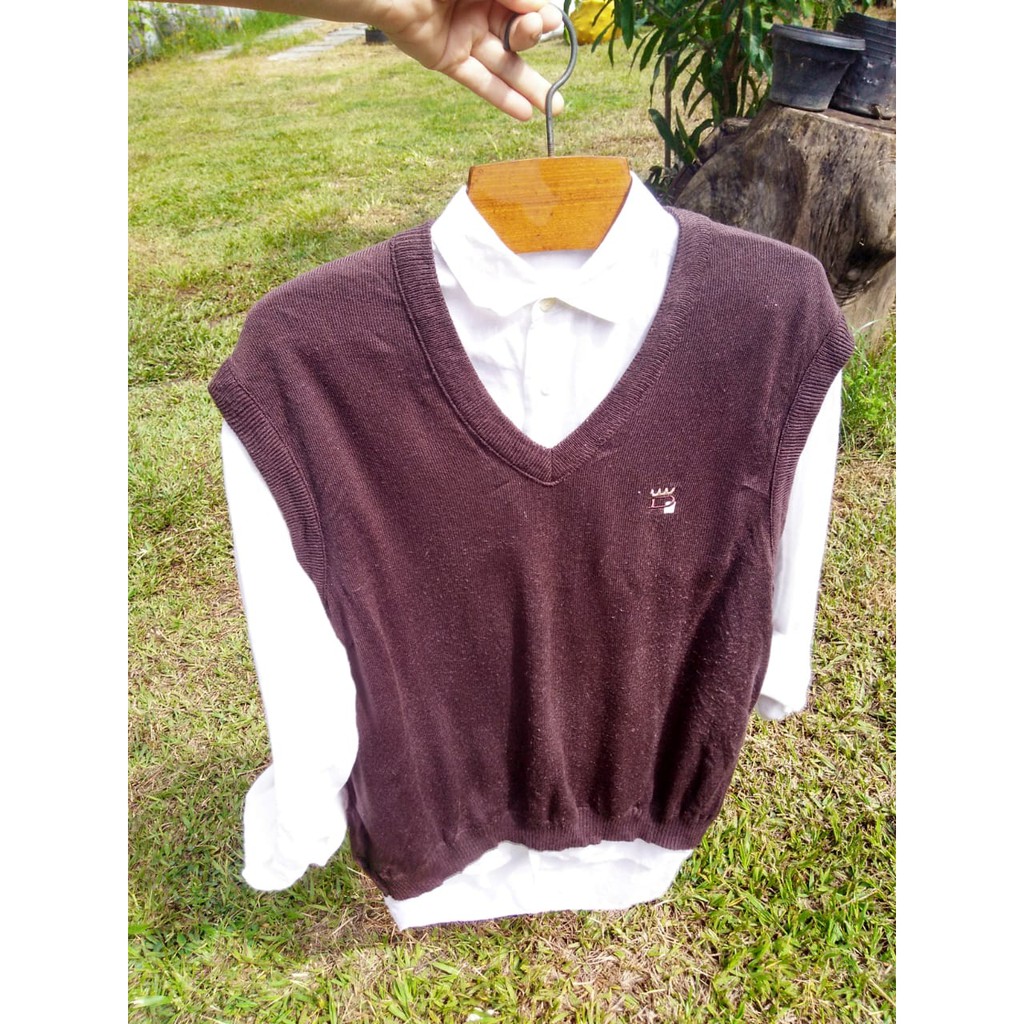 Colete/pullover de tricô vintage | Shopee Brasil