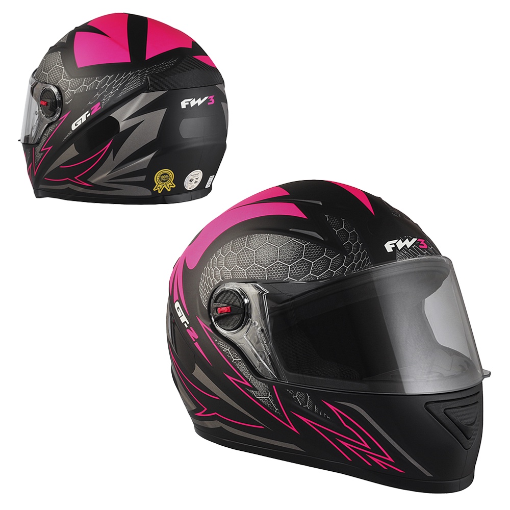 Capacete Fechado Moto Com Narigueira Fw3 Gt2 Cor Rosa | Shopee Brasil