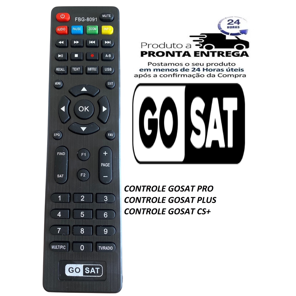 Controle remoto GOSAT PRO HD pronta entrega | Shopee Brasil
