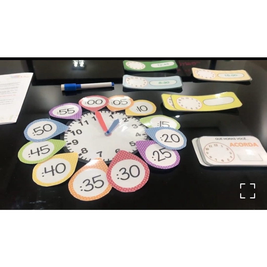 Relógio Educativo para aprender as horas Com Velcro ensinando a ver ...