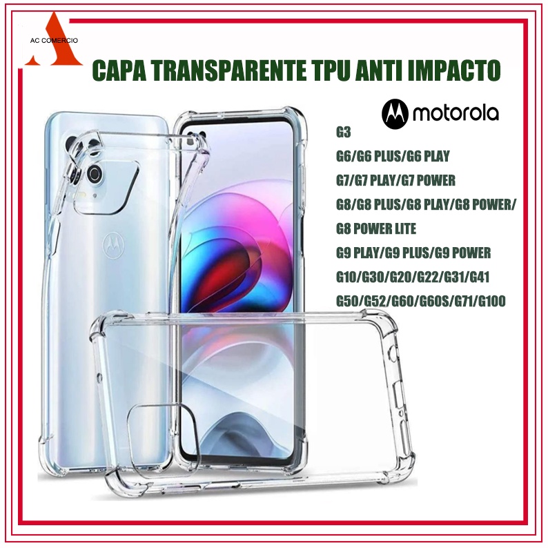 Capa Capinha Tpu Anti Impacto Transparente para Moto G3/G6/G6 Plus/G6 Play/G7/G7 Play/G7 Power ...