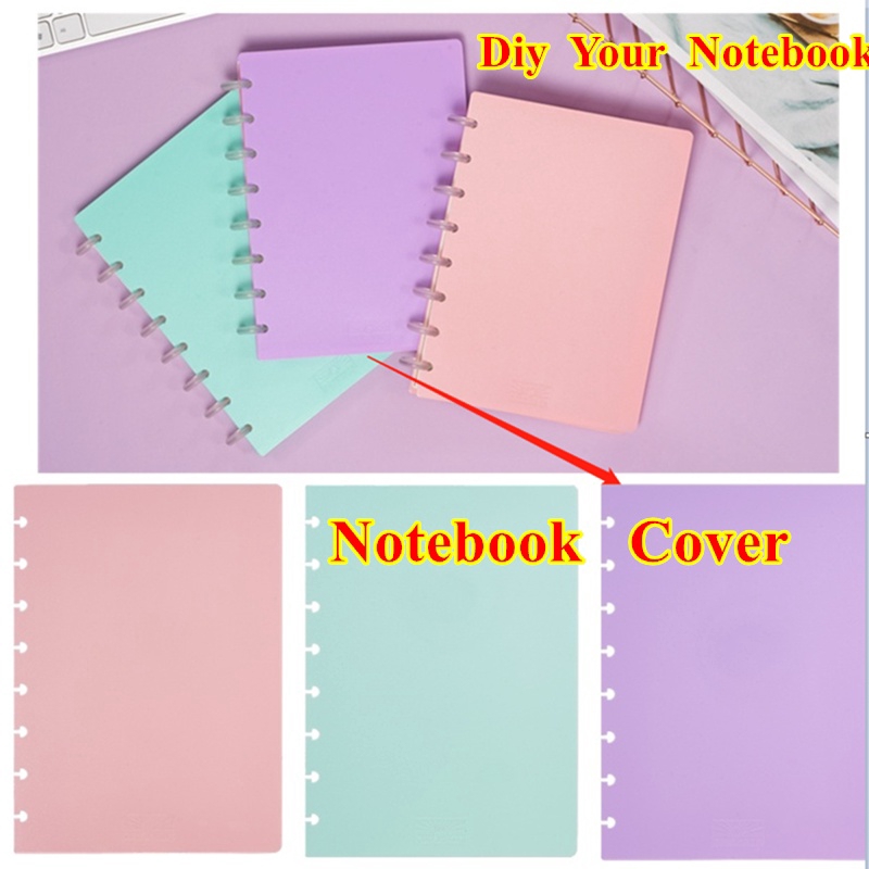 Capa Para Notebook Candy Color PP Junior/Letter Tamanho Da Caderno Cogumelo Furo De Folha Solta ...