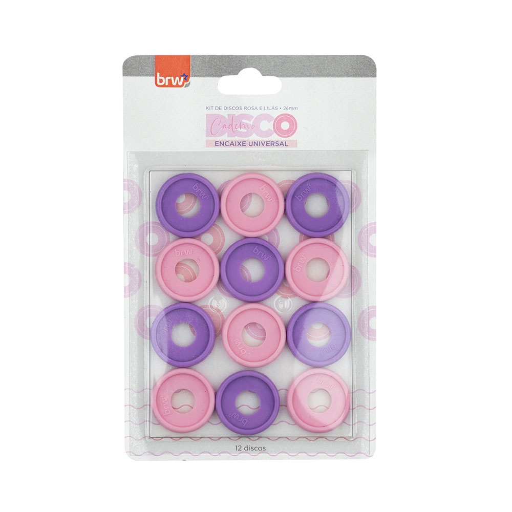 Kit 12 Discos Coloridos Caderno Inteligente 26mm Universal BRW | Shopee ...