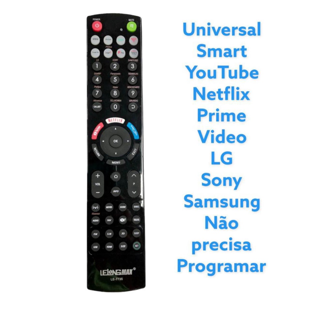 Controle Universal Smart /Youtube/ Netflix /Prime Video | Shopee Brasil