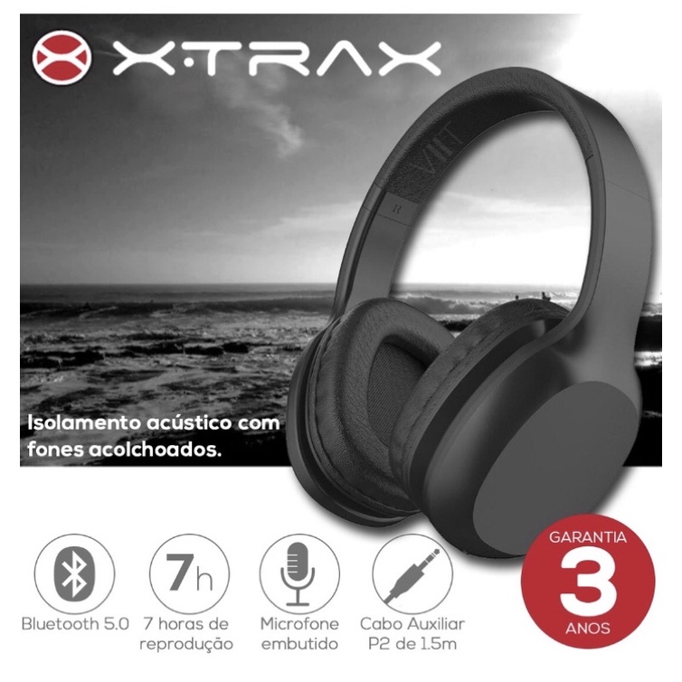 Fone de Ouvido Xtrax Groove Bluetooth Preto/Vermelho | Shopee Brasil