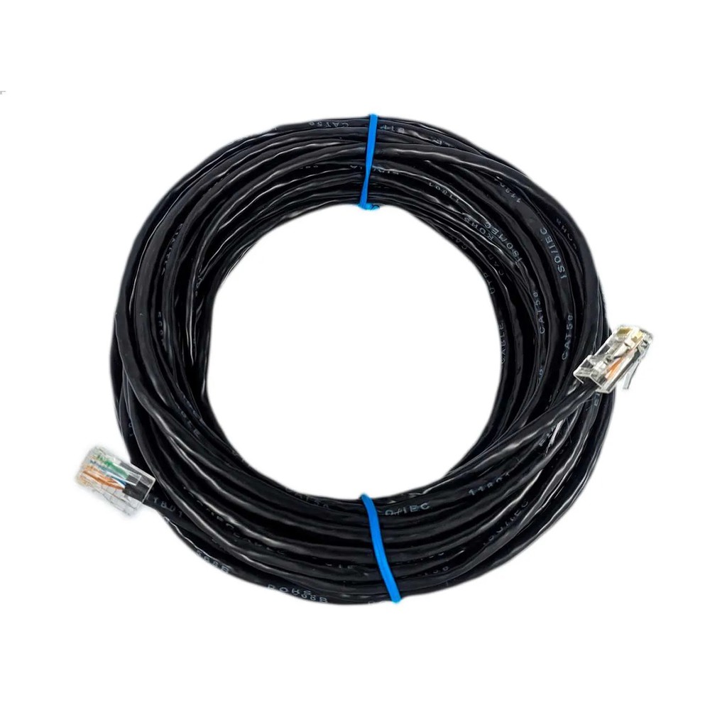 Cabo Rede Cat5e Preto 50m Metro Internet Net Lan Utp Montado | Shopee ...