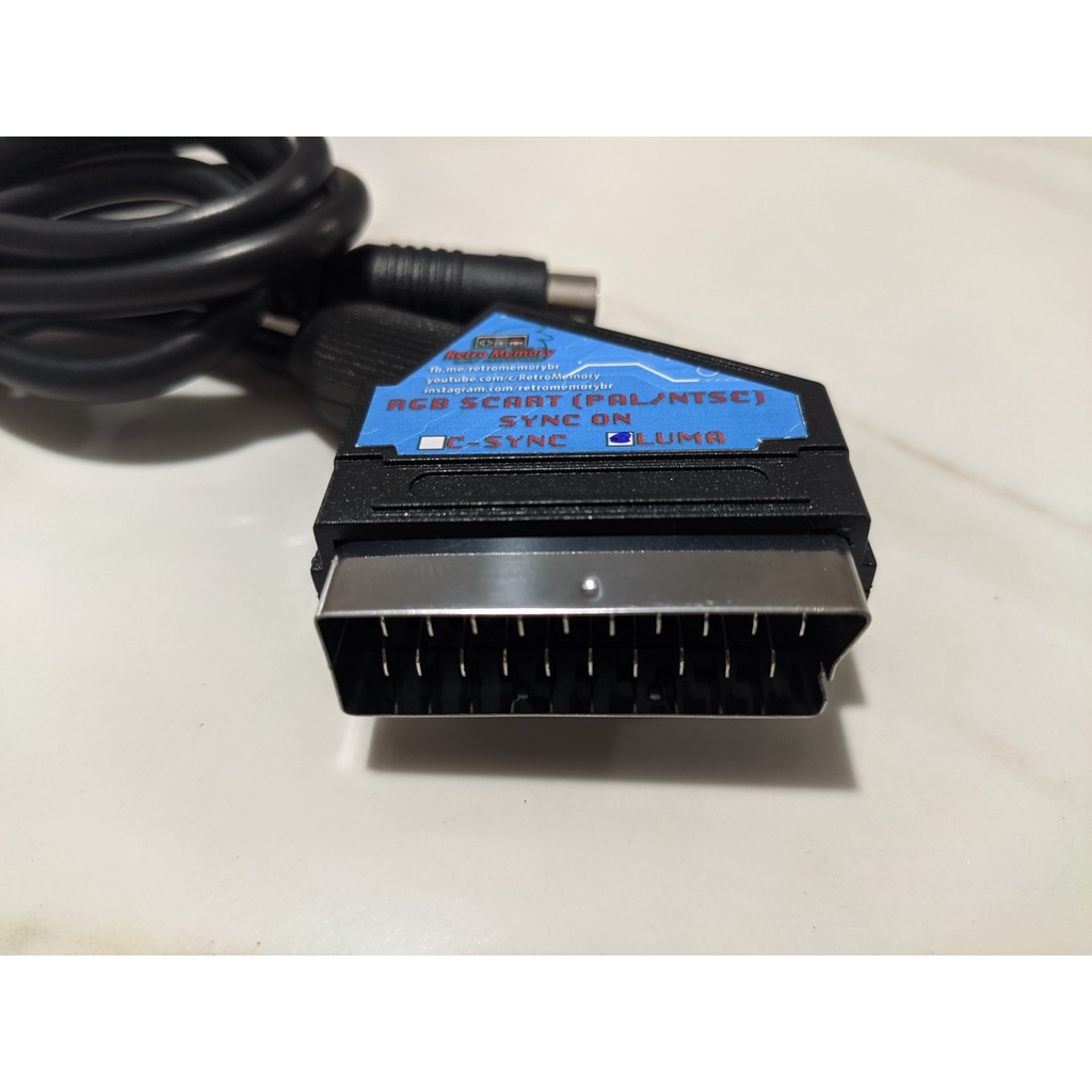 Cabo Scart Sync On Luma/C-sync Blindado P/ Sega Saturn (RetroMemory ...