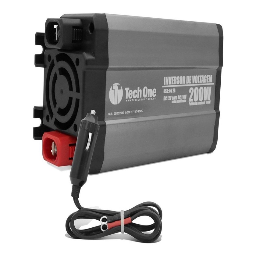 Inversor Tech One 200w 12v Para 110v Conversor Tomada Usb | Shopee Brasil