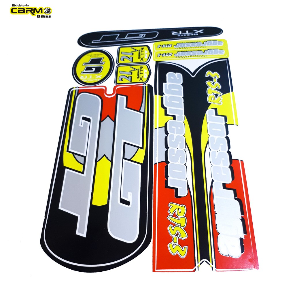 Adesivo Quadro Bicicleta Gt Aggressor rts-3 Cartela Completa | Shopee ...