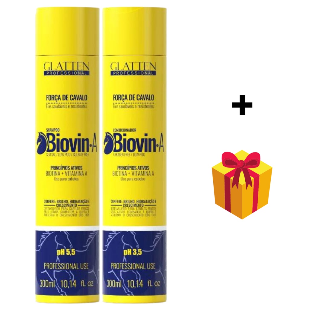 Kit Tratamento Capilar para Crescimento Com Biovin E Biotina Glatten ...