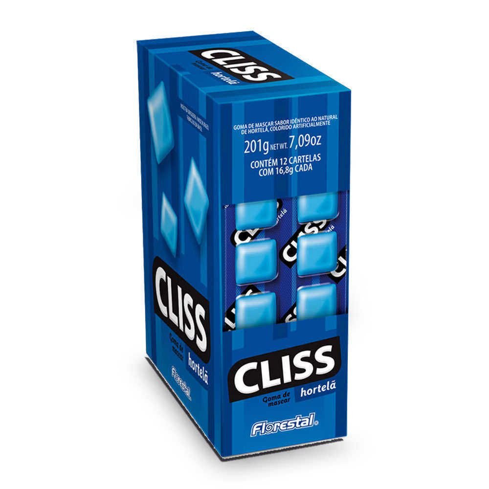 Chiclete Cliss c/ 12 cartelas - Sabores | Shopee Brasil