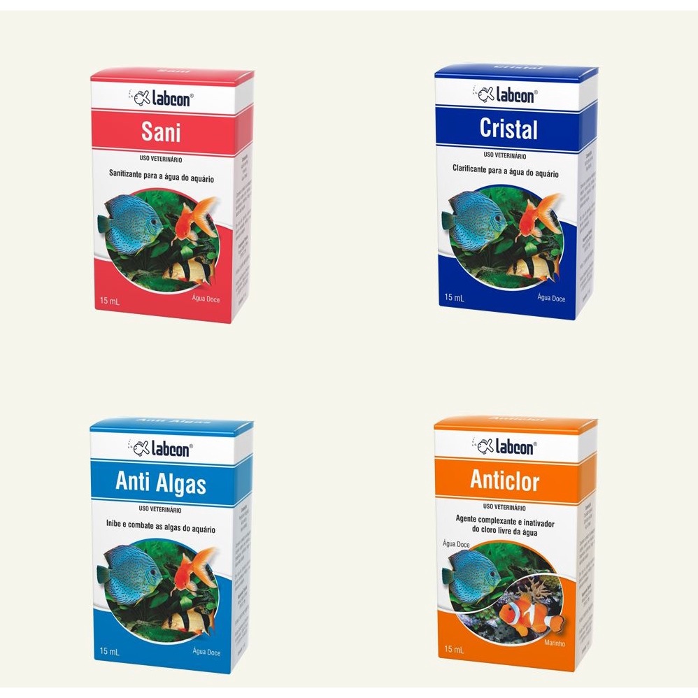 KIT 01 LABCON SANI 15ML 01 LABCON CRISTAL 15 ML 01 LABCON ALGAS 15 ML ...