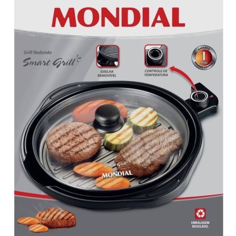 Panela Grill Mondial Redondo Smart Grill G-04 127V | Shopee Brasil