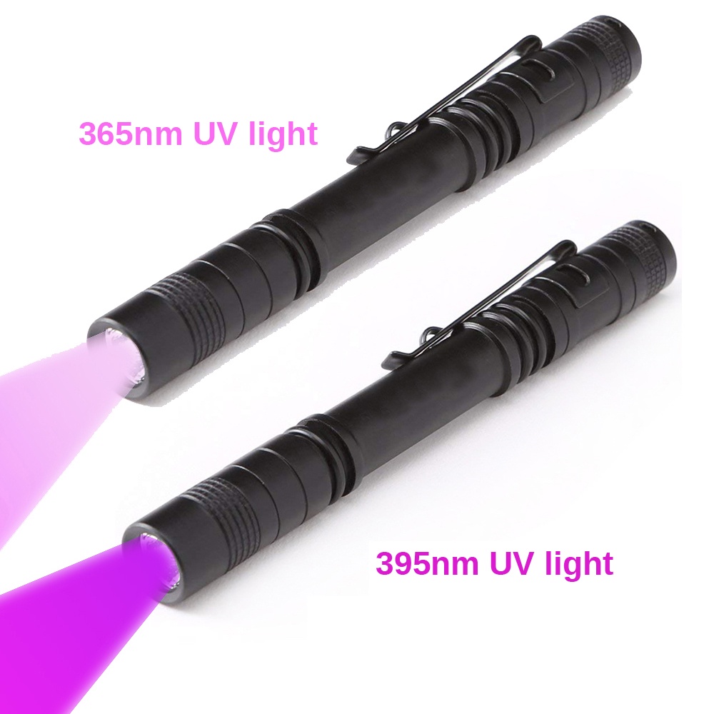 Ultra Brilhante 365nm 395nM Caneta UV Luz Roxa Lanterna Detector De Moeda Falsa Cura Resina ...