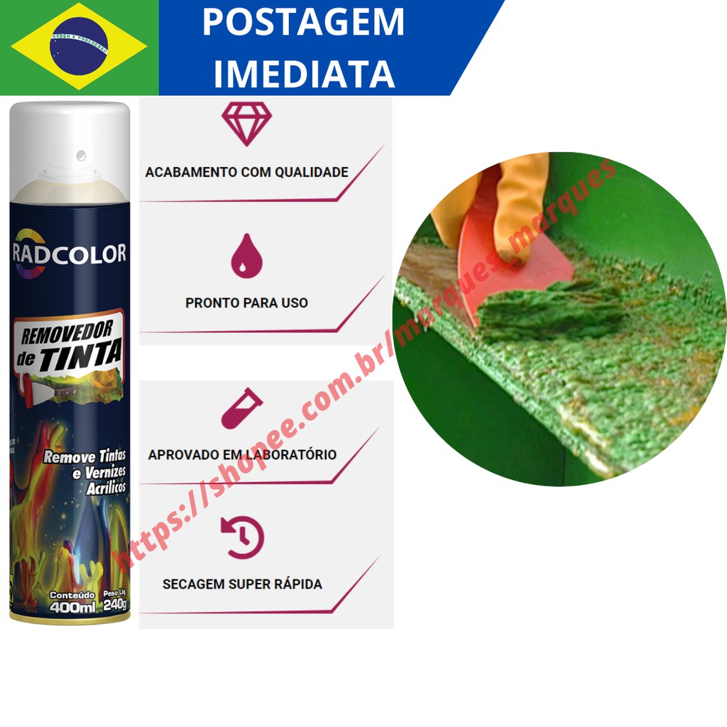 Spray Removedor de Tinta E Vernizes Acrílicos Multiuso Lata 400Ml ...