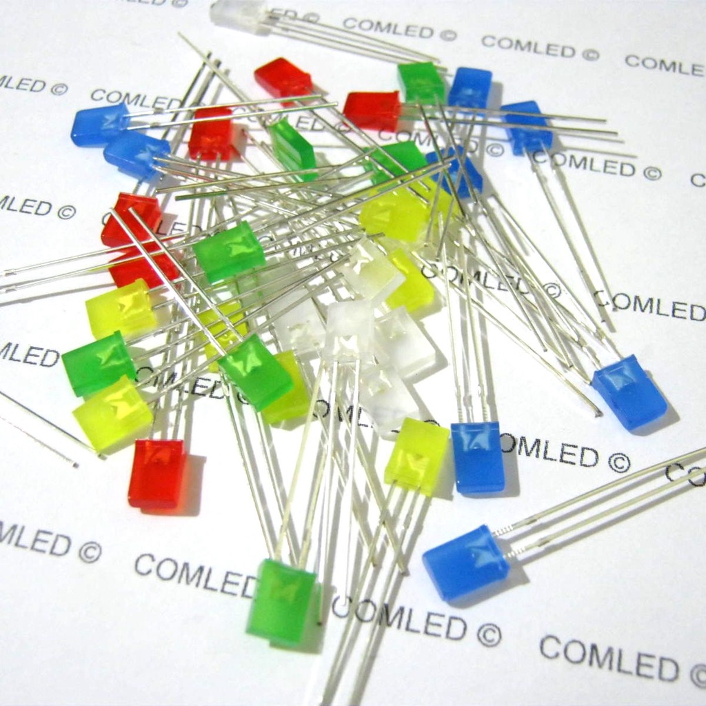 Led 2x5x7mm Difuso Retangular Som Vu Painel Indicador Diodo Emissor de ...