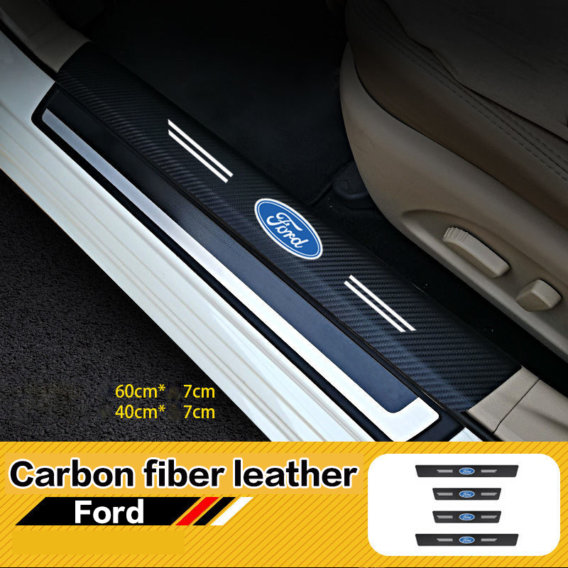 Carbon Fiber leather Threshold Protection Sticker Car Door Threshold ...