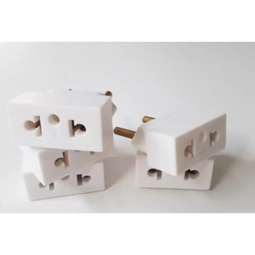 Adaptador de Tomadas 3 x 2 Pinos 20a Kit com 5 peças Branco | Shopee Brasil