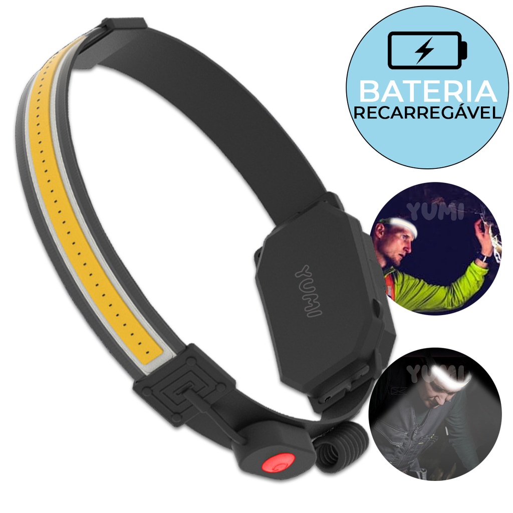 Lanterna Cabeça Fita 40 Led Cob Slim Amplo Ângulo Ajustável | Shopee Brasil