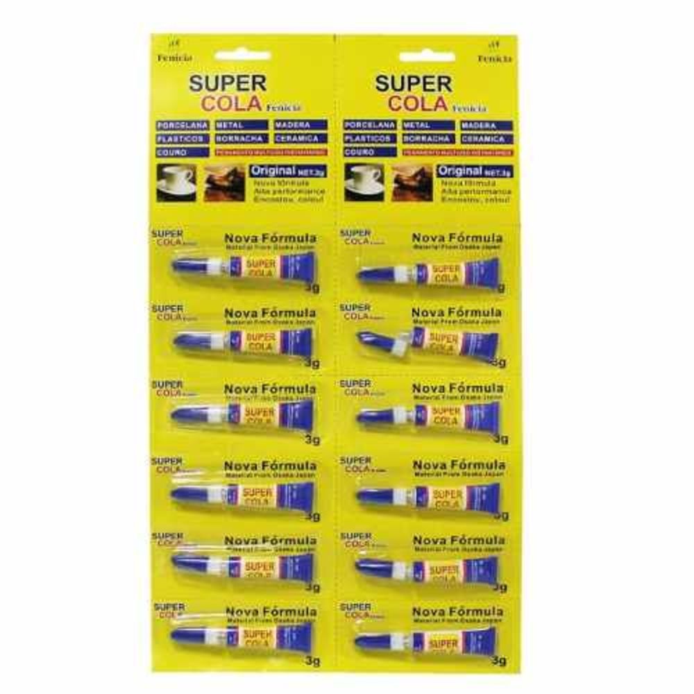 Kit 12 Super Cola Super Adesiva Instantânea | Shopee Brasil