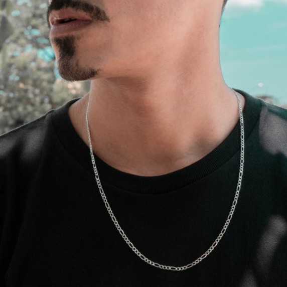 Corrente Masculina 3x1 (3mm) 60cm - Banhada Premium Prata 925 - Com Garantia | Shopee Brasil