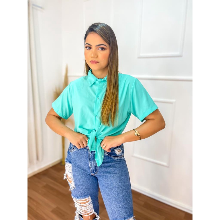 Camisaria basic - verde água | Shopee Brasil