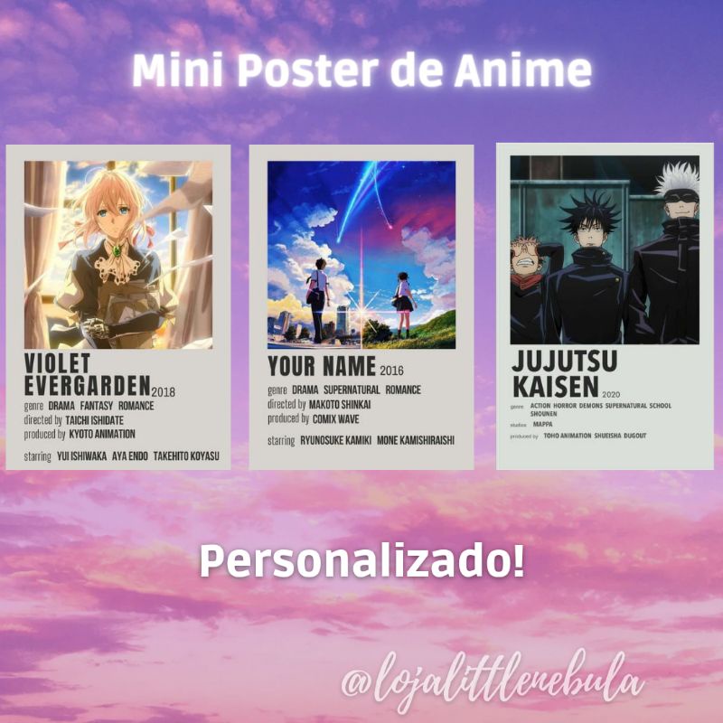 Mini Poster de Anime Personalizado *min 3 unidades* | Shopee Brasil