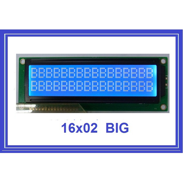 LCD Big Number 1602 16x02 Letras Grandes fundo AZUL ou VERDE compativel com Arduino | Shopee Brasil